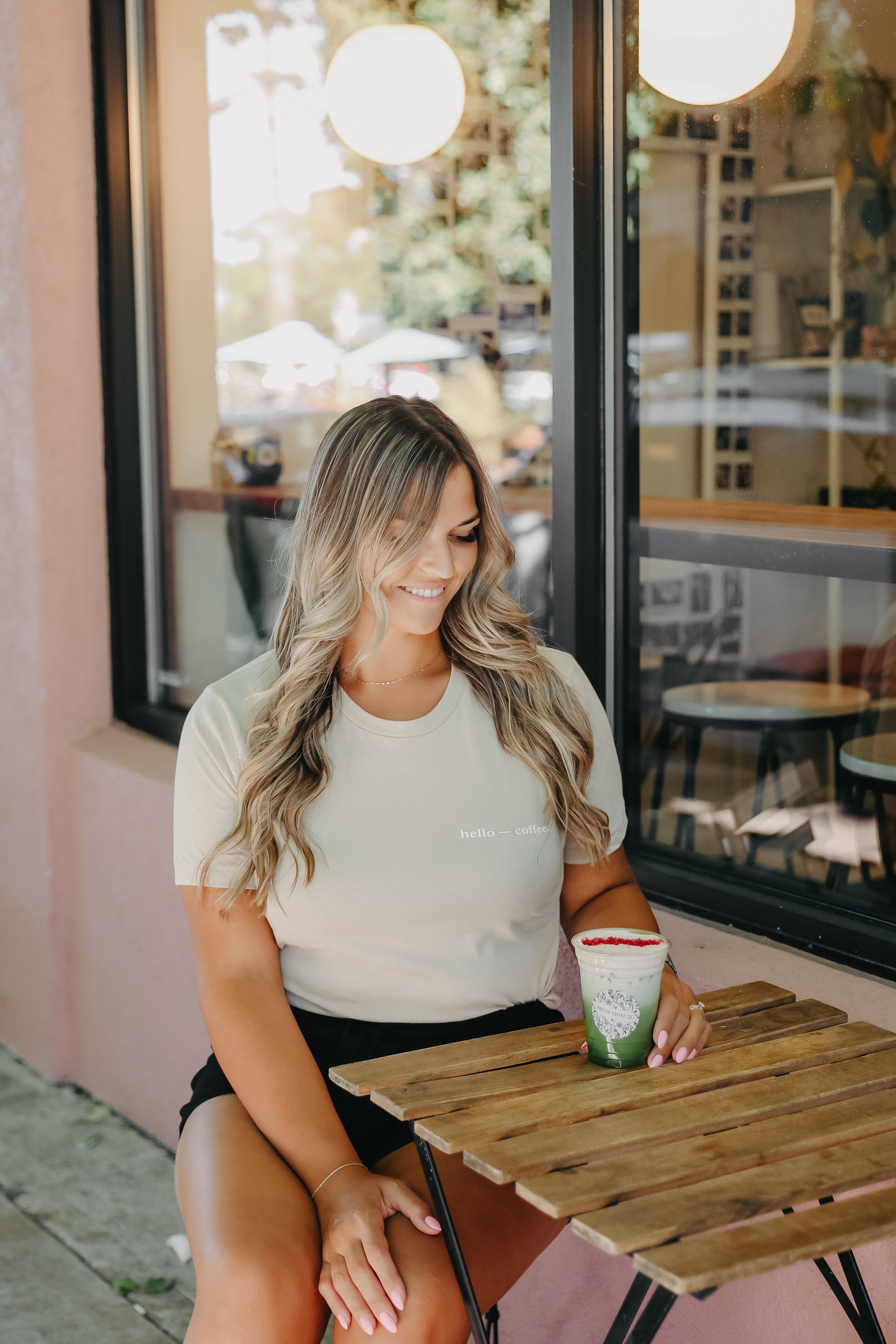 Tan Coffee Addict Tee | Presso Coffee Co.